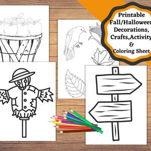 Fall/halloween Printable Bundle. Pumpkin & Jack-o-lantern Craft, Fall ...