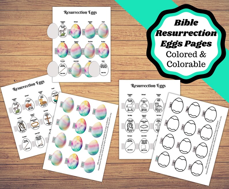 Printable Resurrection Egg Pages in Colored and Colorable Versions ...