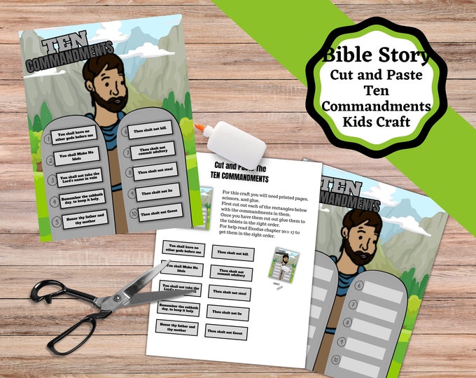 Ten Commandment Craft | Cut and Glue Foldable Craft | Sunday School ...