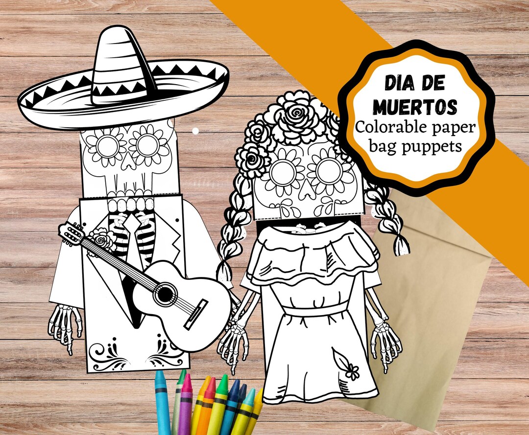Day of the Dead, Dia De Muertos Craft, Skeleton Paper Bag Puppet for ...