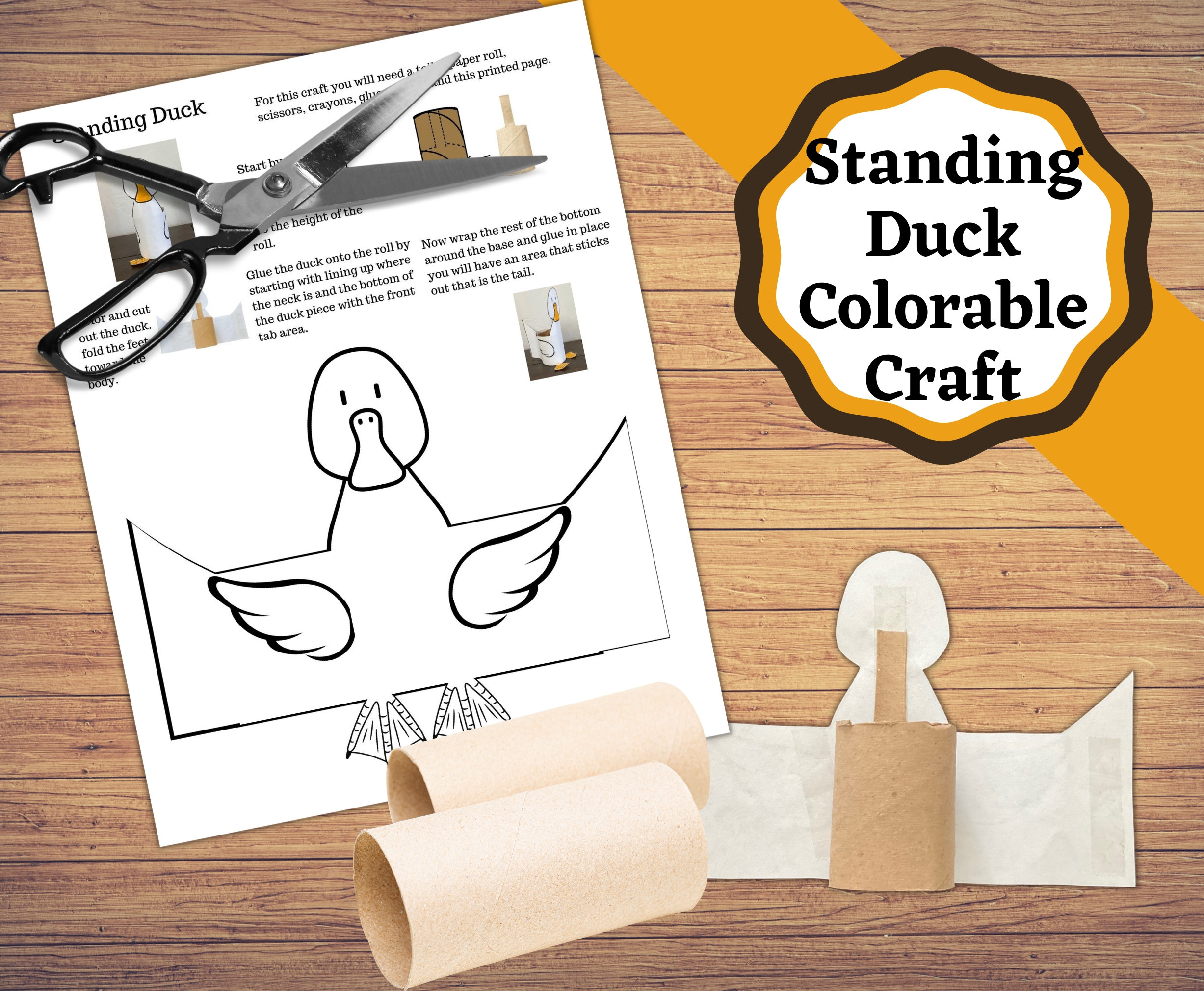 Printable Standing Duck Craft Mage With Toilet Paper Roll or ...