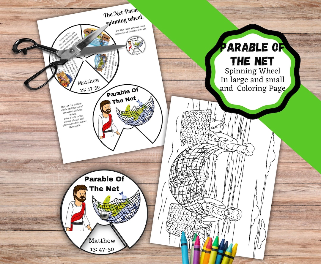 Parable of the Net Bible Craft, Spinning Wheel, Jesus Parable of Net ...