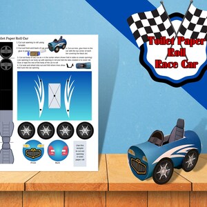 Printable Toilet Paper Roll Race Car. Fun Cardboard Roll Race Car Craft ...