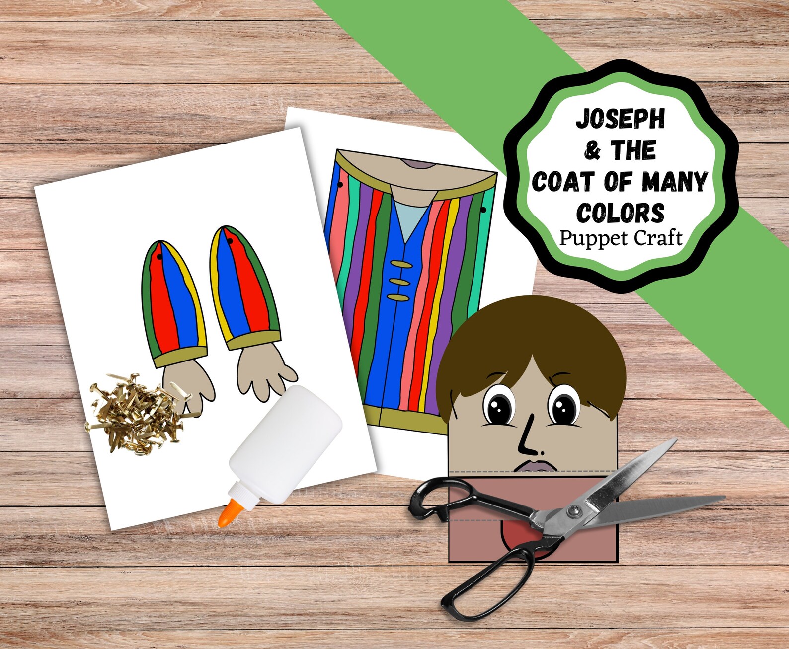 Printable Joseph and the Coat of Many Colors Paper Bag Puppet. Joseph ...