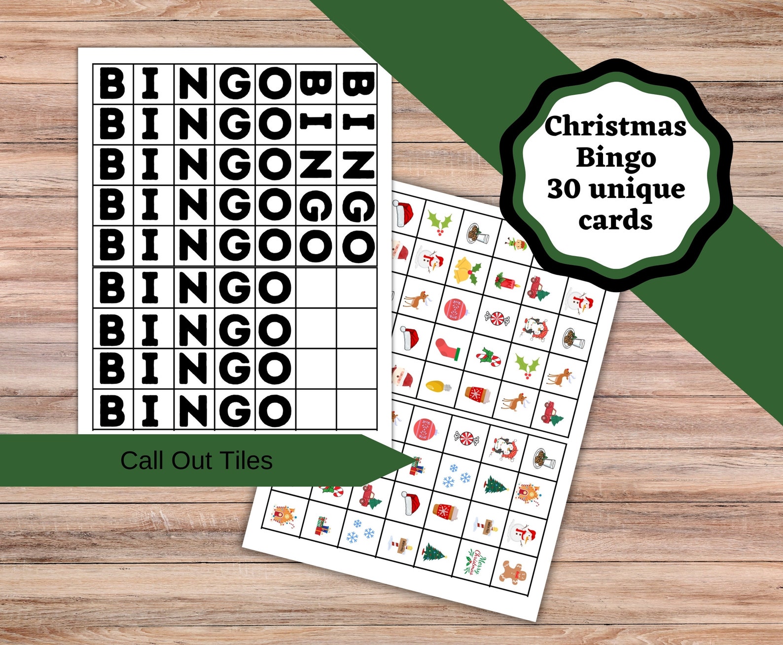 Printable Christmas Bingo Cards, Fun Christmas Bingo Game. Christmas ...