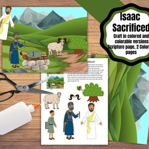 Printable Activity Set for Isaac Sacrificed, Colored and Colorable ...