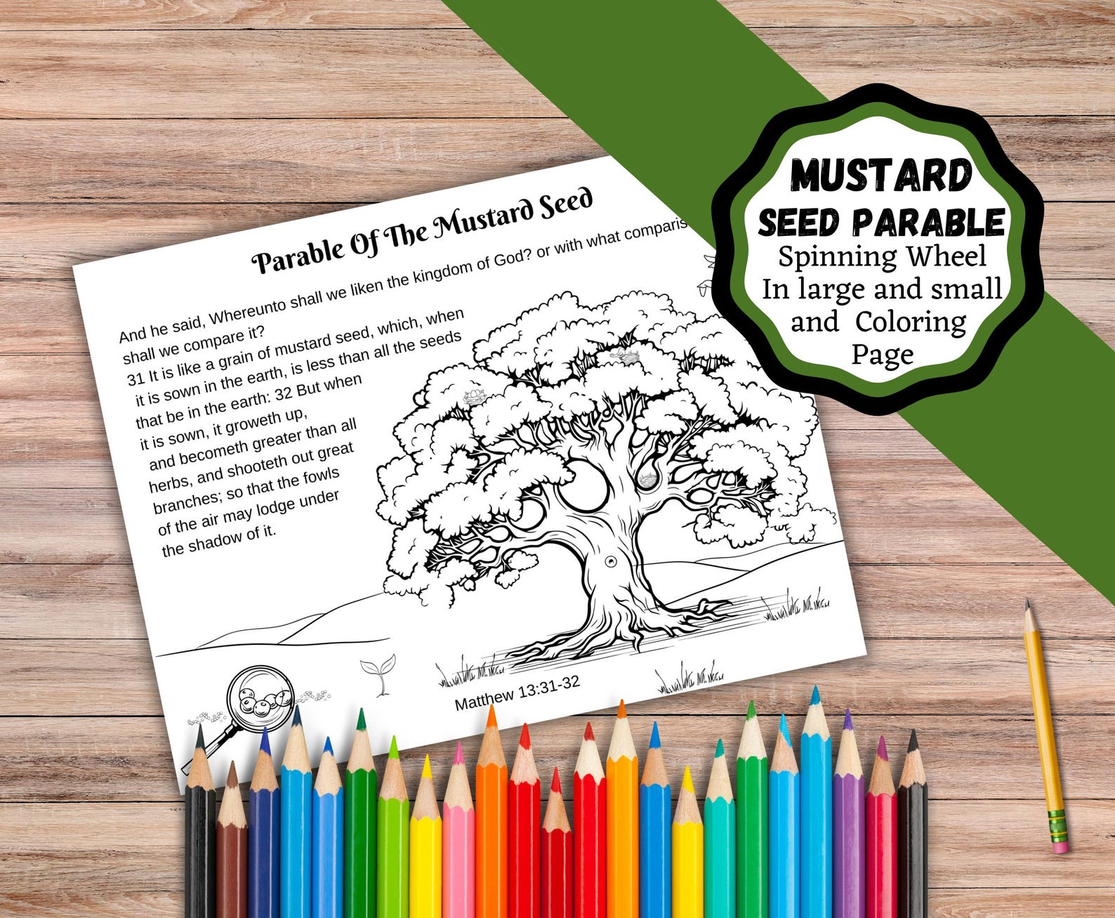 Parable of the Mustard Seed Craft. Craft and Coloring Page for Bible ...