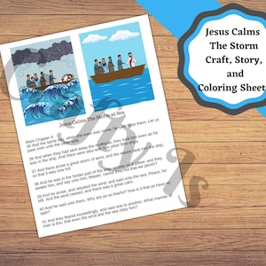 Jesus Calms the Storm, Printable Craft, Story Sheet and Coloring Pages ...