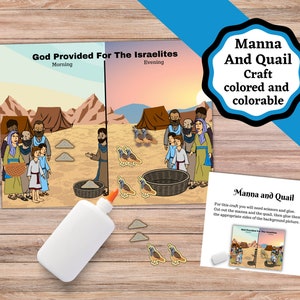 Manna From Heaven and Quail, Craft and Lesson Set. Printable Bible ...