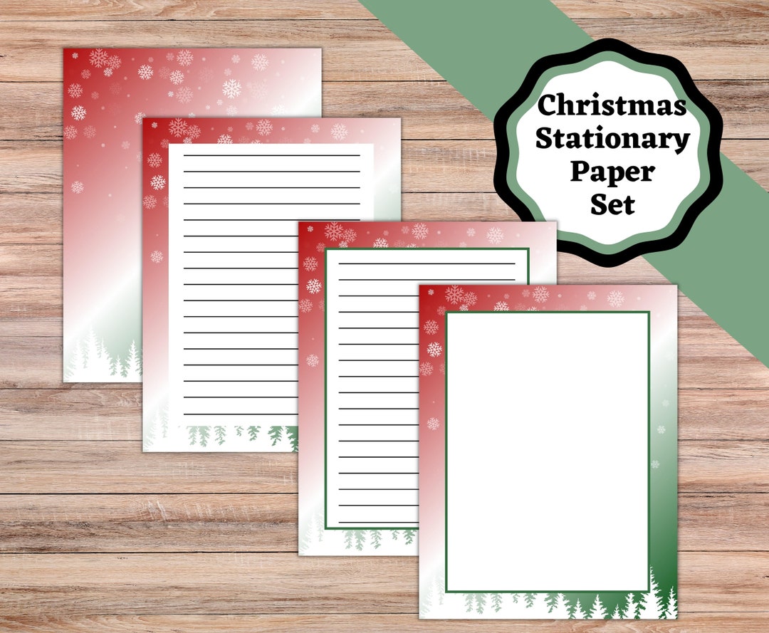 Printable Christmas Stationary, Christmas Letter Paper, Christmas ...