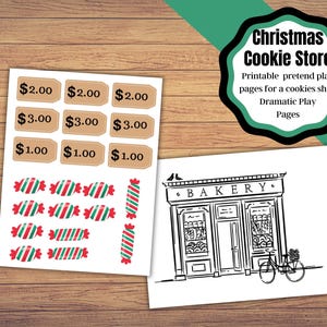 Printable Pages for a Pretend Play Christmas Cookie Shop. Dramatic ...