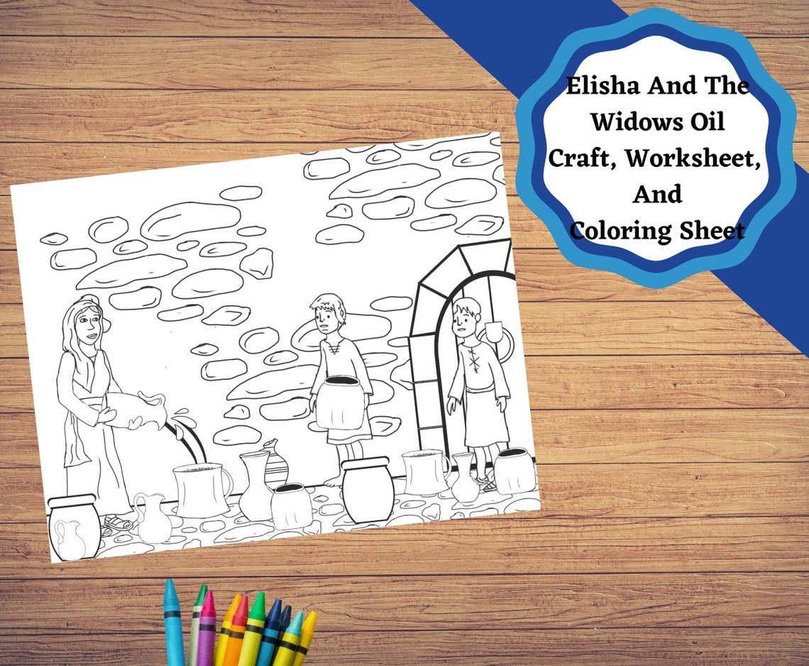 Elisha and the Widow's Oil, Printable Bible Story Pages, Craft, and ...