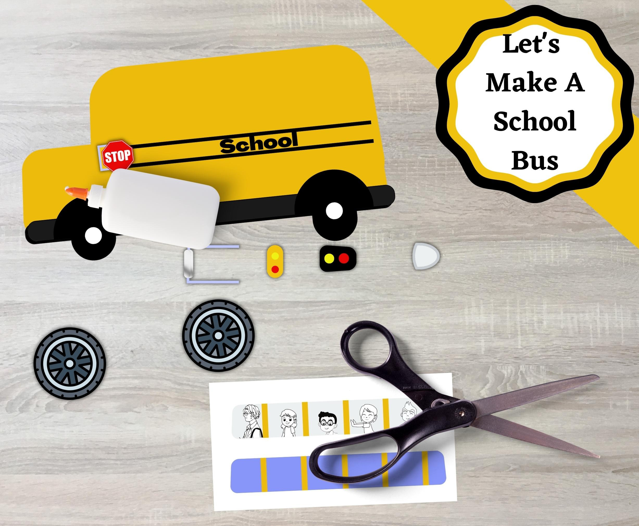 School Bus Printable Craft and Coloring Sheet, Back to School School ...