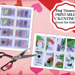 Bug Themed Printable Valentines Day Cards for Kids. Love Bug Cards ...