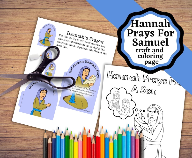 Hannah Prays for Samuel, Hannah Prays and Makes Her Vow Bible Craft for ...