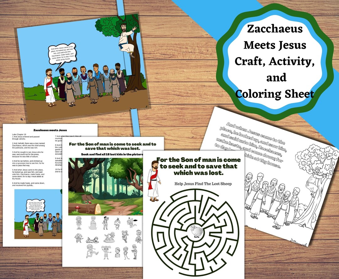 Printable Zacchaeus Bible Story Craft, Coloring, and Activity Sheets ...