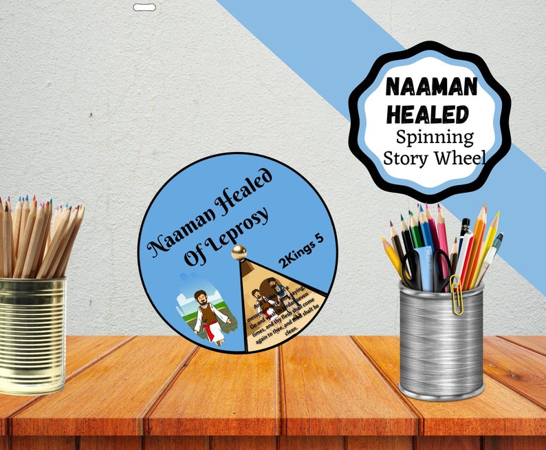 Naaman Healed Story Spinning Wheel Craft. Naaman Bible Craft. Kids ...