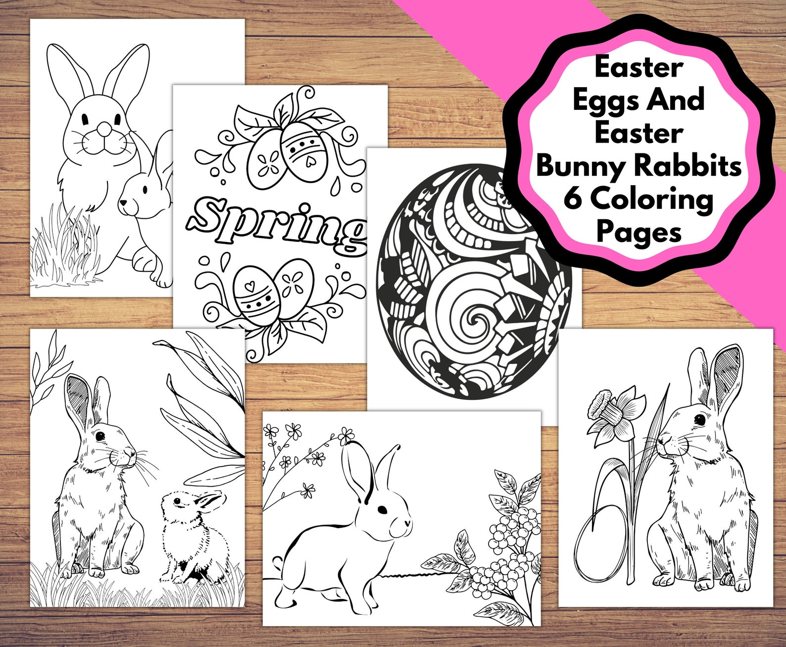 Printable Easter Coloring Sheets, Easter / Spring Coloring for Adults ...