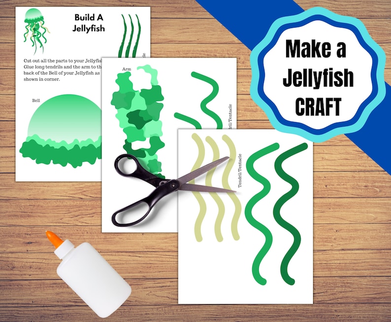 Printable Jellyfish Kids Craft. Three Colored Jellyfish to Cut Out and ...