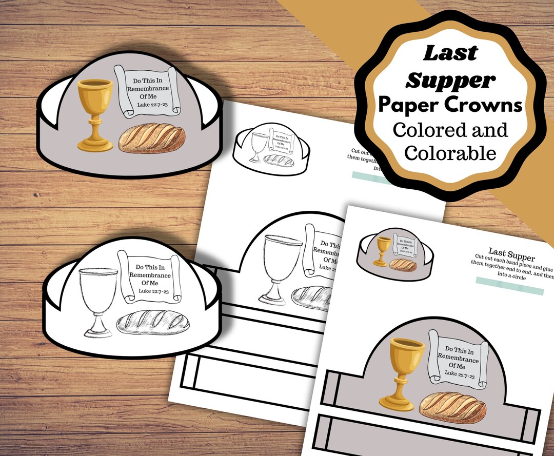 Printable Paper Crowns for the Last Supper. Last Supper Teaching Kids ...