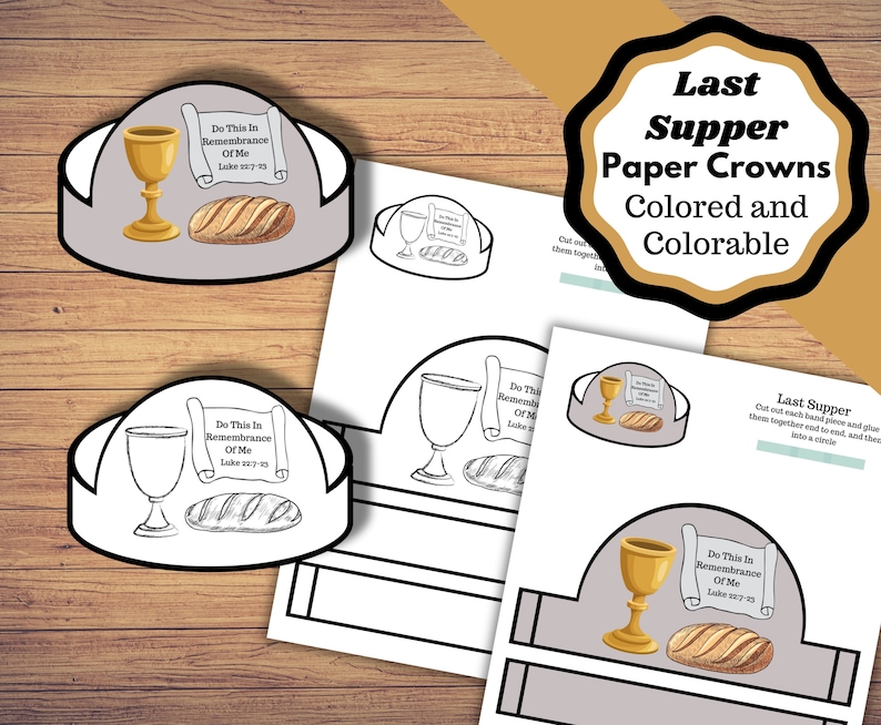 Printable Paper Crowns for the Last Supper. Last Supper Teaching Kids ...