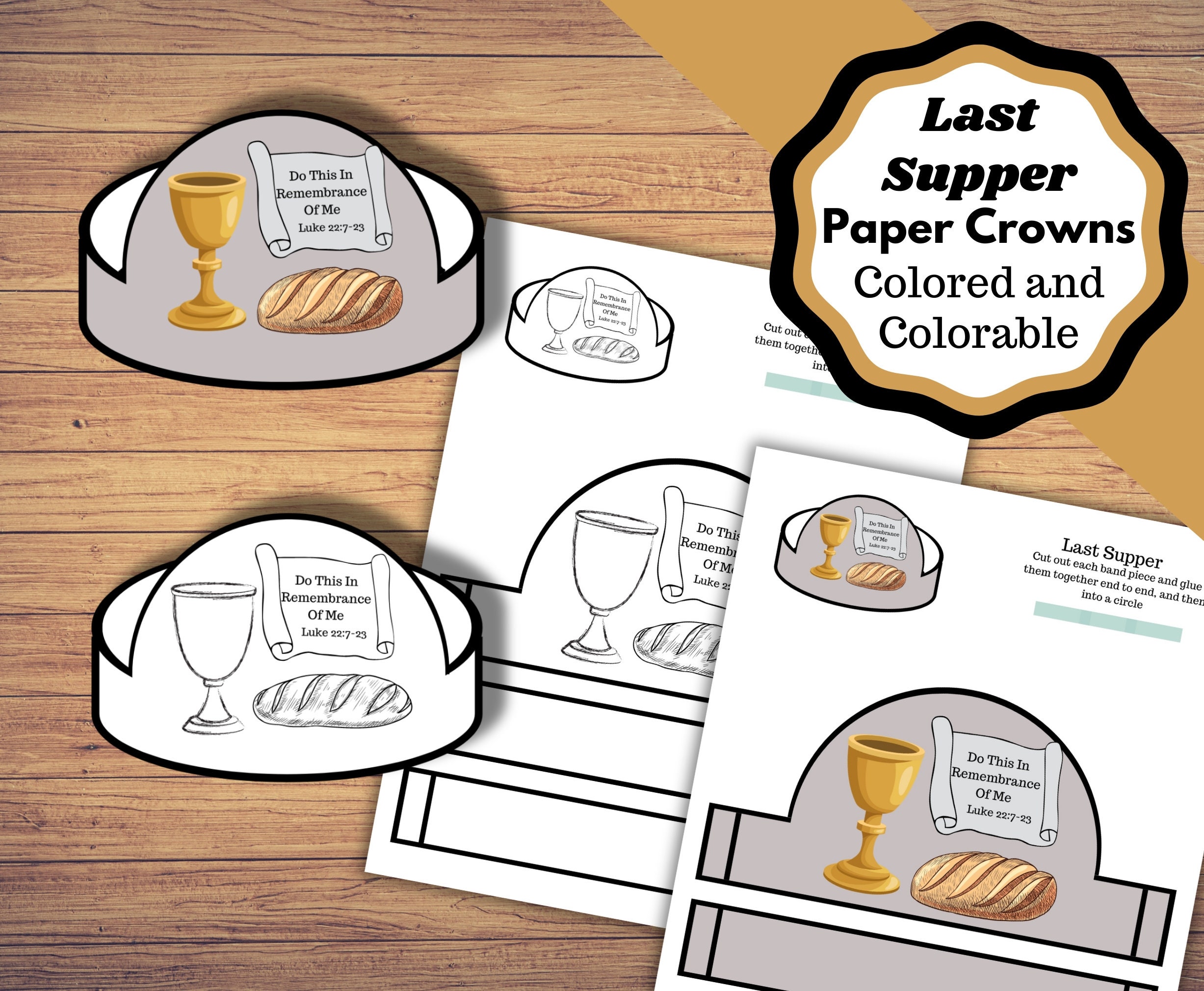 Printable Paper Crowns for the Last Supper. Last Supper Teaching Kids ...