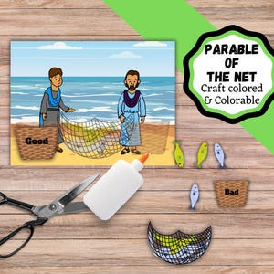 Parable of the Net Bible Craft With Scripture Page and Coloring/maze ...