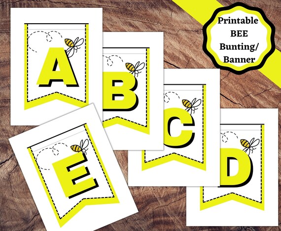 Bee Themed Printable Banner/bunting. Bee Party Banner | Etsy