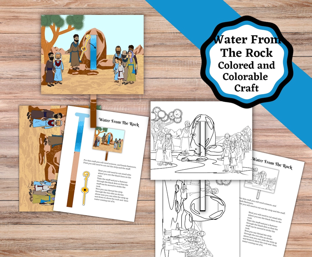 Printable Water From the Rock Bible Story Craft. Moses and the ...