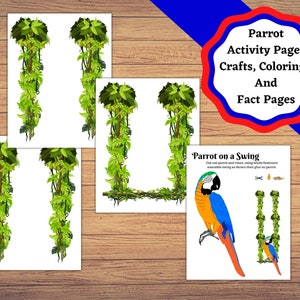 Printable Parrot Educational Crafts and Activity Pages. Parrot Decor ...