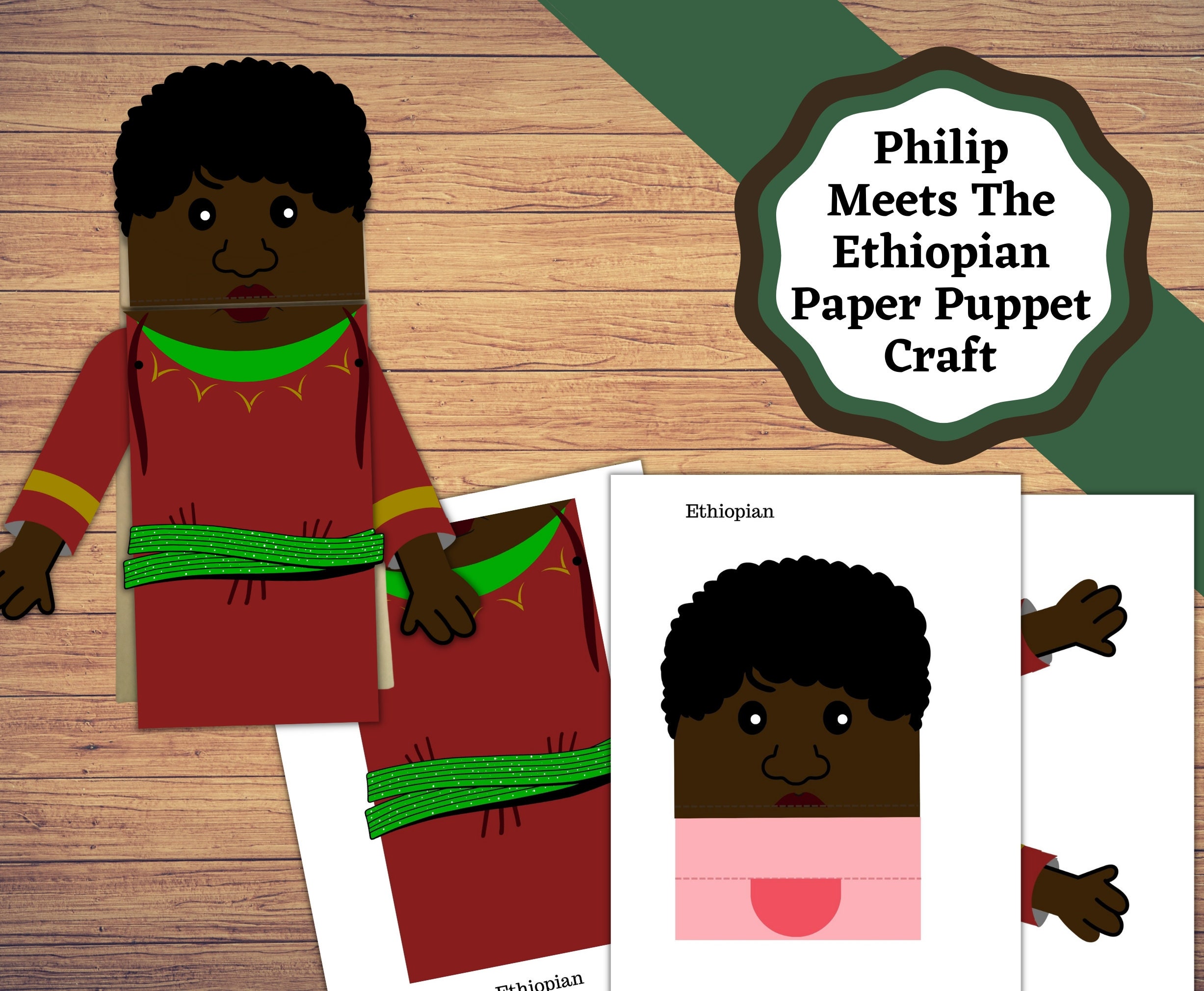 Printable Paper Puppets for the Bible Story of Philip and the Ethiopian ...