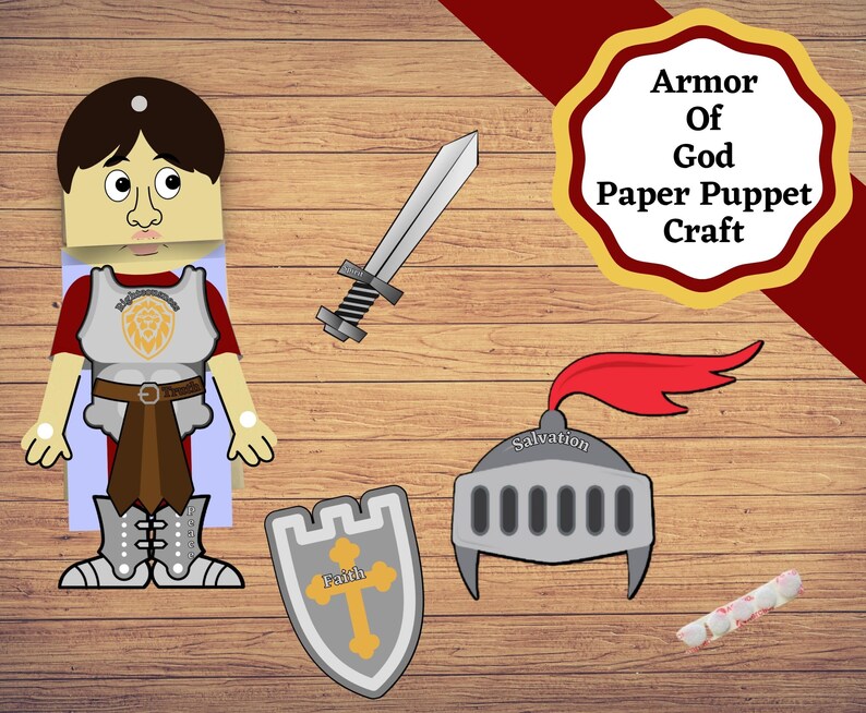 Printable Pages Armor of God. Pages to Create a Paper Bag Puppet With ...