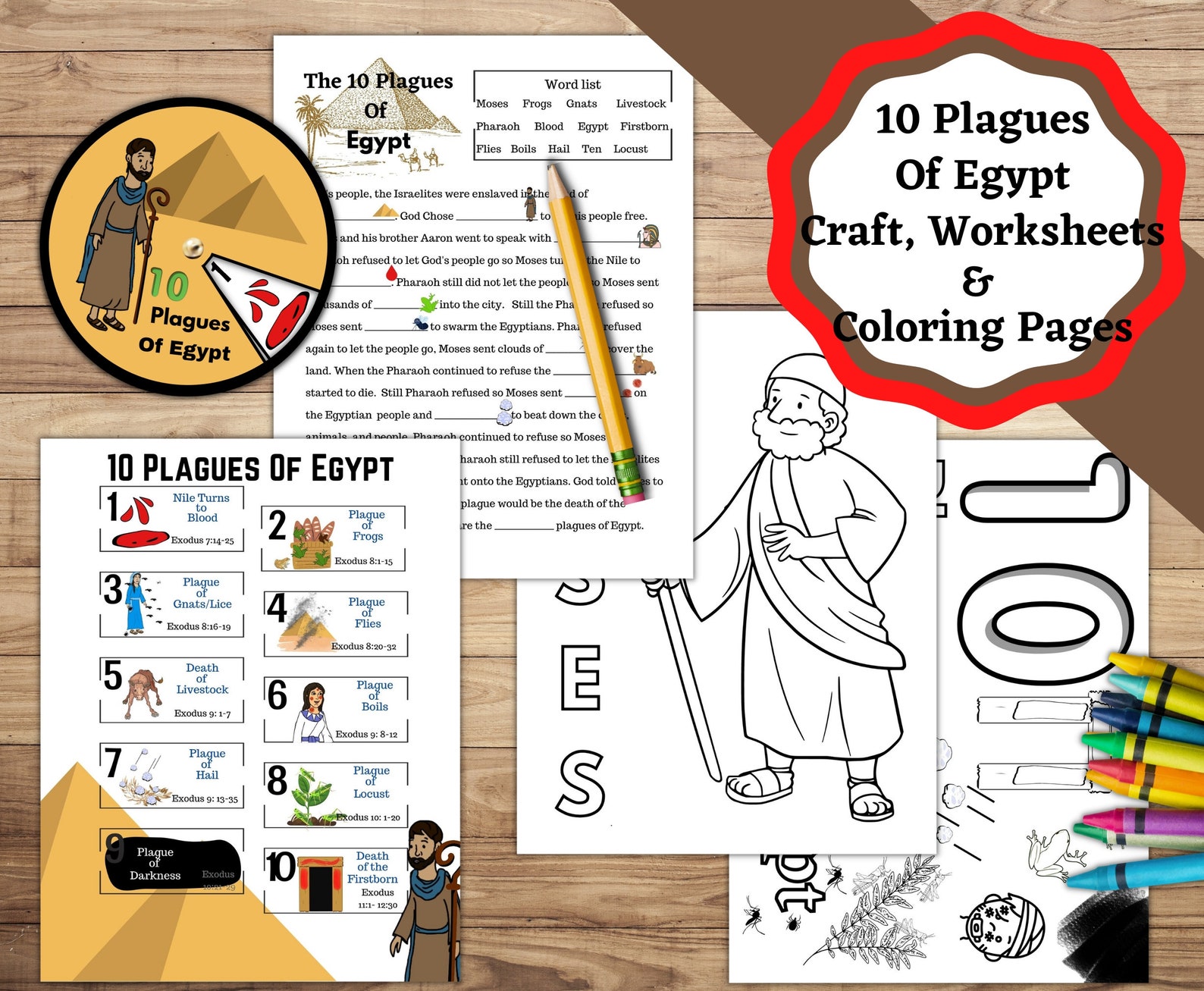 Moses and the 10 Plagues of Egypt. Plagues of Egypt Crafts, Worksheets ...