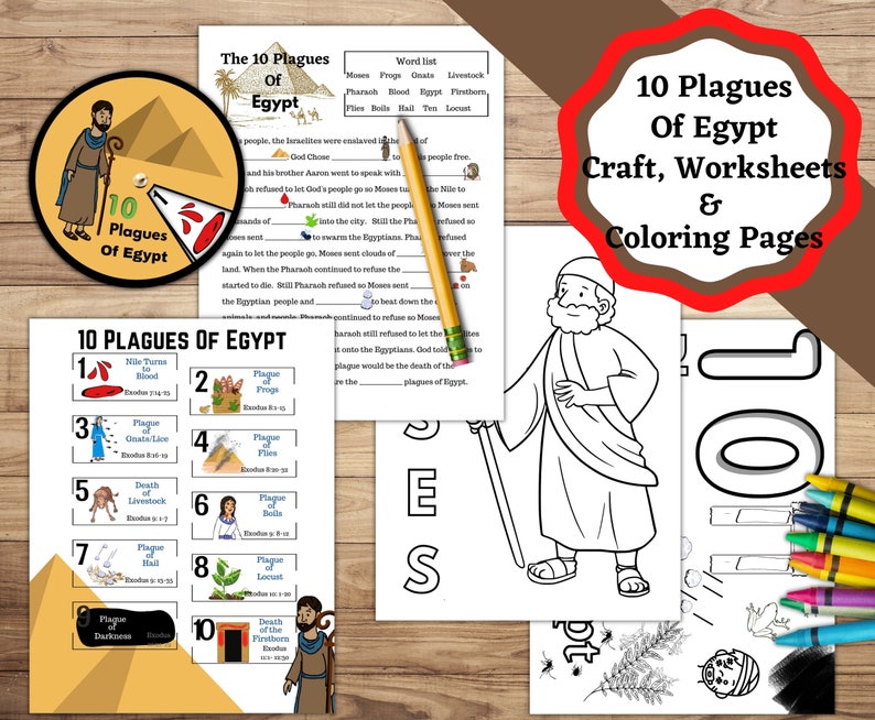 Moses and the 10 Plagues of Egypt. Plagues of Egypt Crafts, Worksheets ...