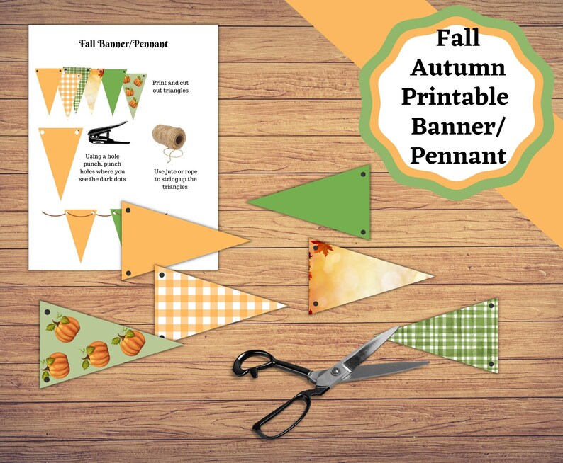 Fall Autumn Banner/pennant, Printable Fall Decoration - Etsy