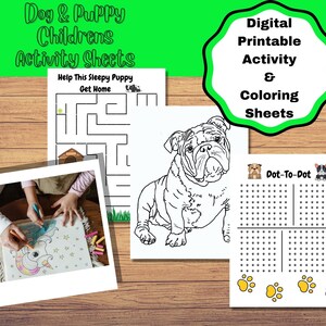 Dog and Puppy Themed Activity Sheets for Kids or Anyone Who Loves Dogs ...