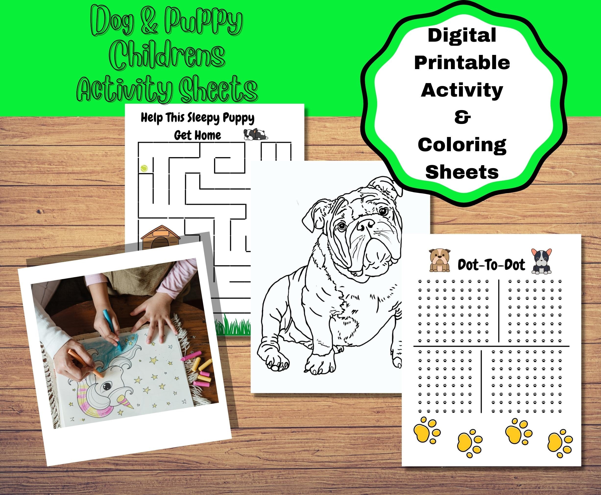 Dog and Puppy Themed Activity Sheets for Kids or Anyone Who Loves Dogs ...