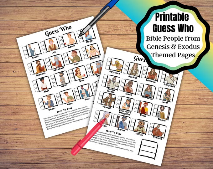Bible Character Guess Who Game: Printable Christian Game Inserts - Etsy ...