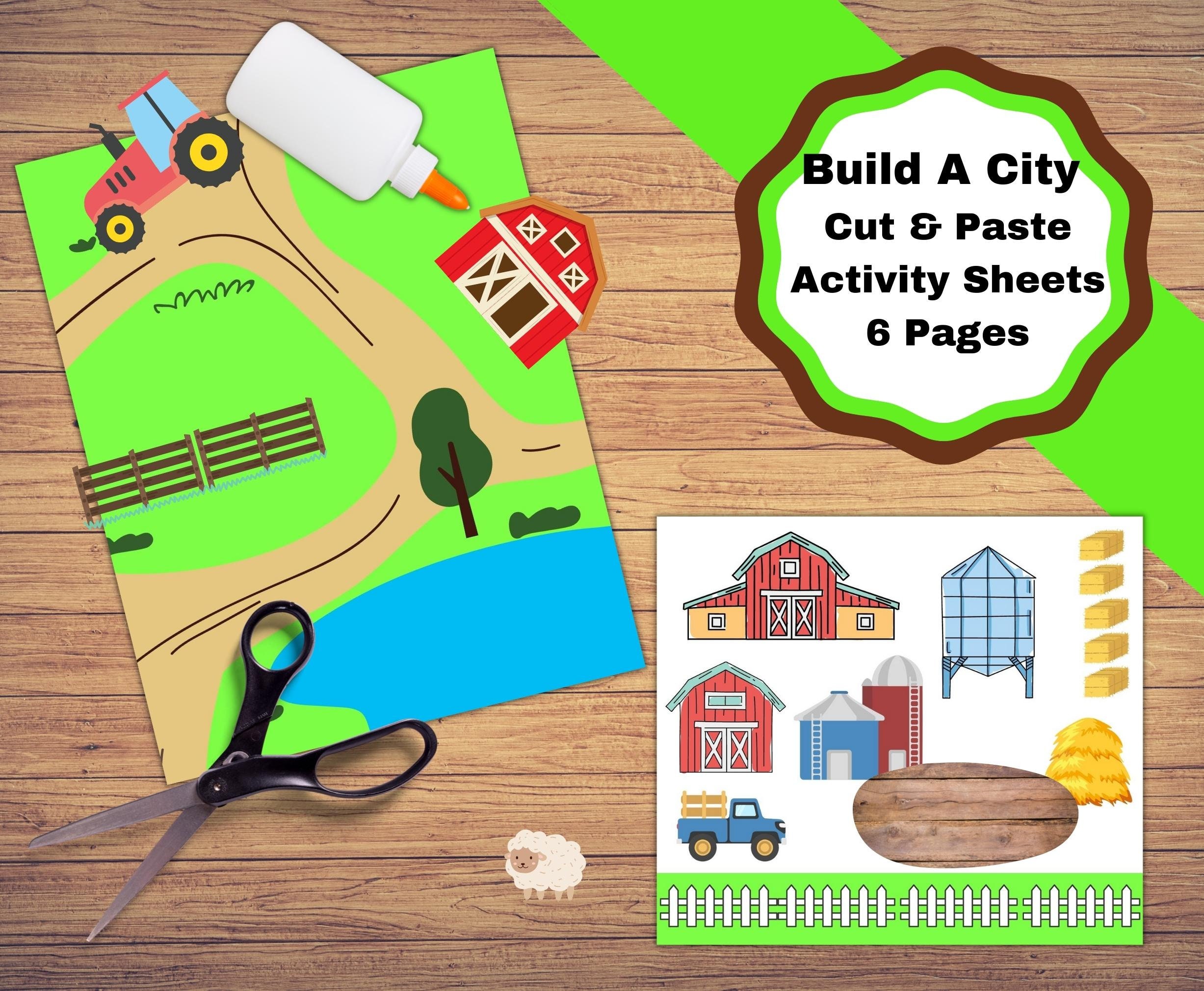 Build a Farm, Printable Cut and Paste Pages to Create a Farm. - Etsy