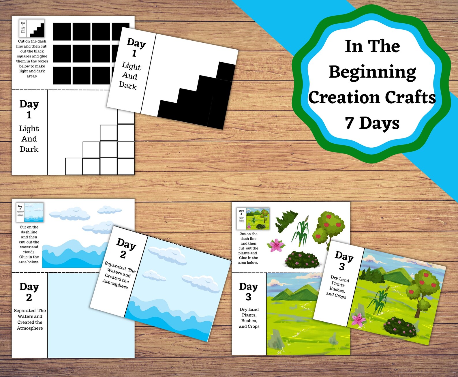 Printable Creation Crafts for Each Day. Seven Day Crafts for Teaching ...