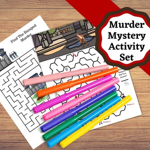 Printable Murder Mystery Activity Set, Murder and Crime Themed, Word ...