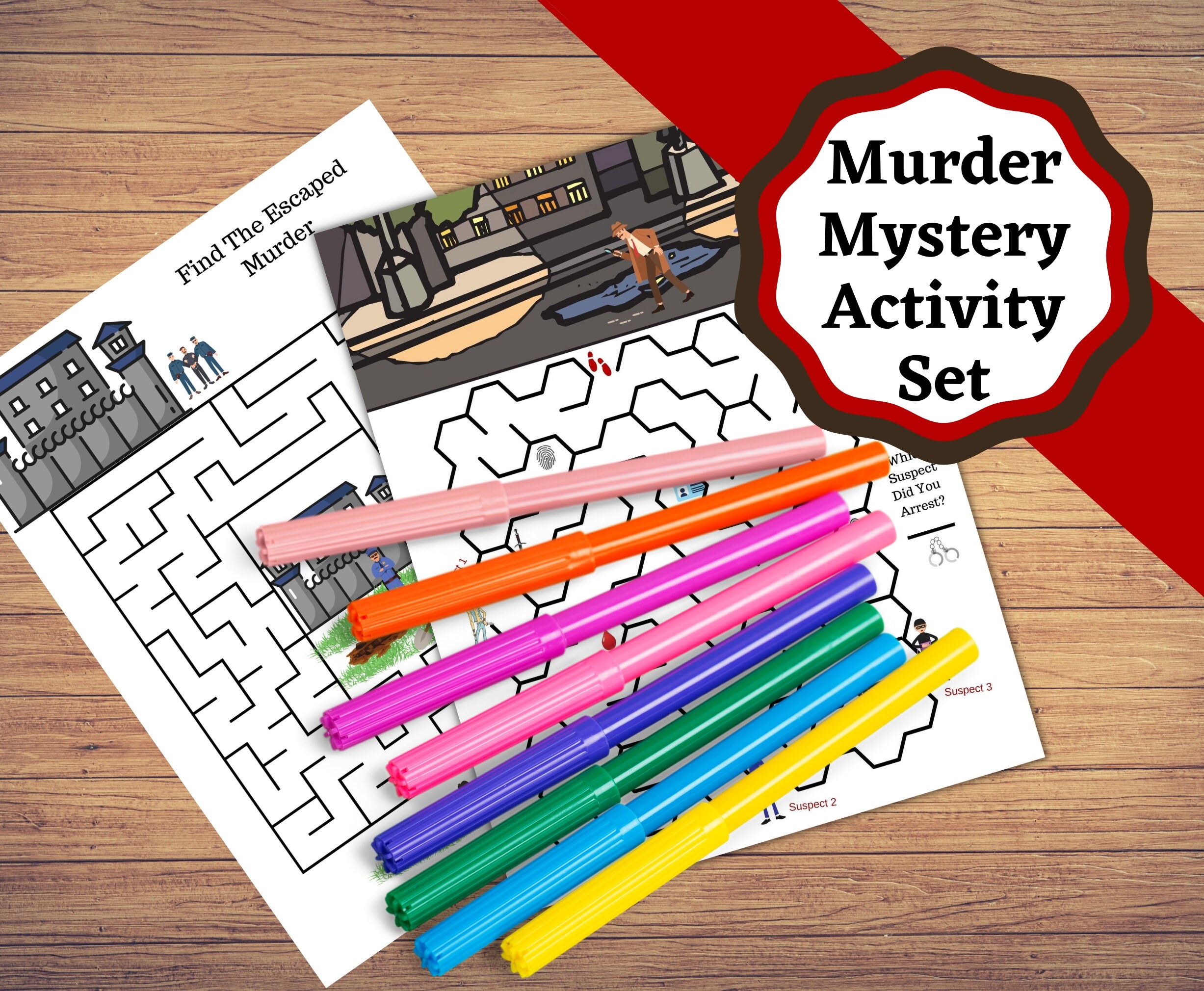 Printable Murder Mystery Activity Set, Murder and Crime Themed, Word ...