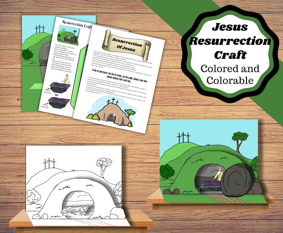Printable Resurrection Craft for Kids, Sunday School Craft, Book of ...