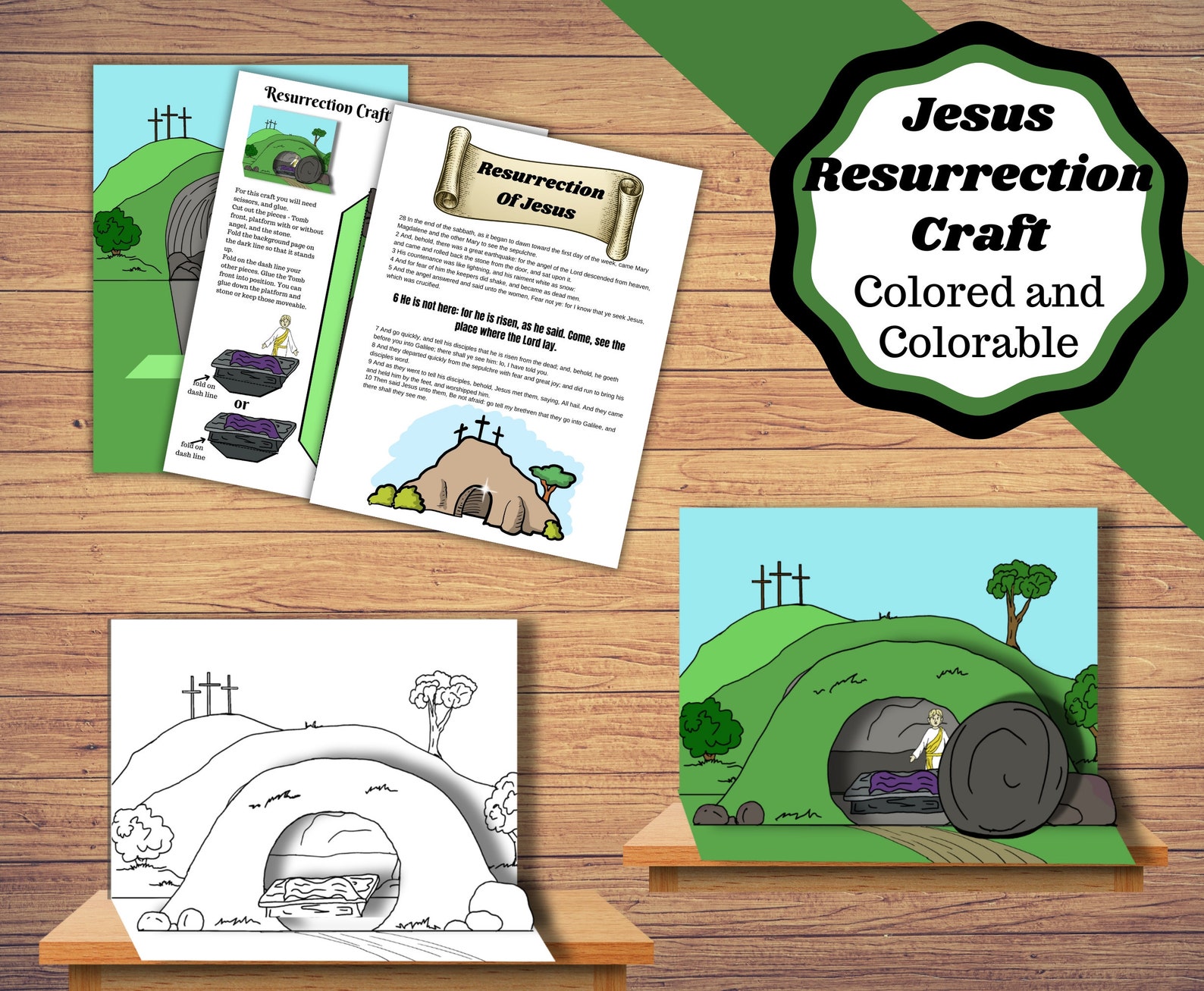 Printable Resurrection Craft for Kids, Sunday School Craft, Book of ...