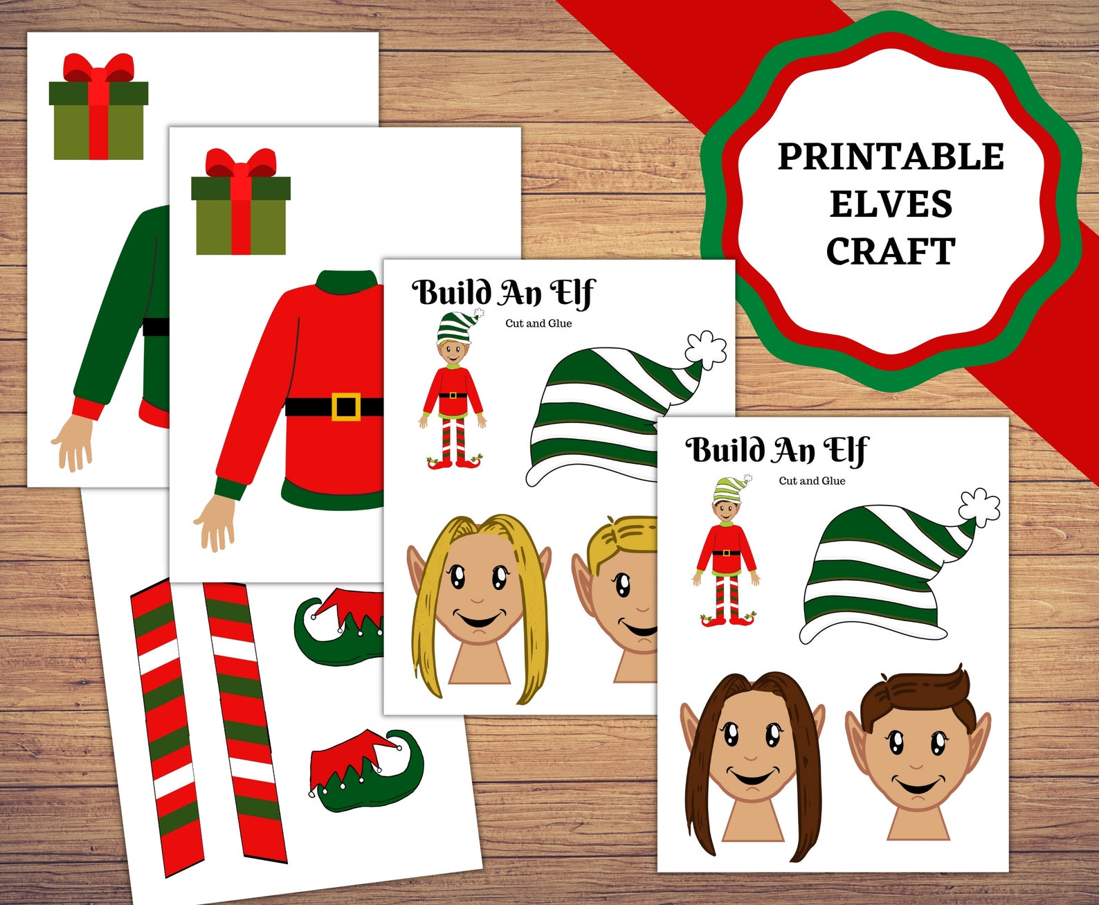 Build an Elf, Printable Christmas Elves Craft. Christmas Elves With ...