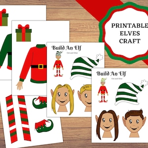 Build an Elf, Printable Christmas Elves Craft. Christmas Elves With ...