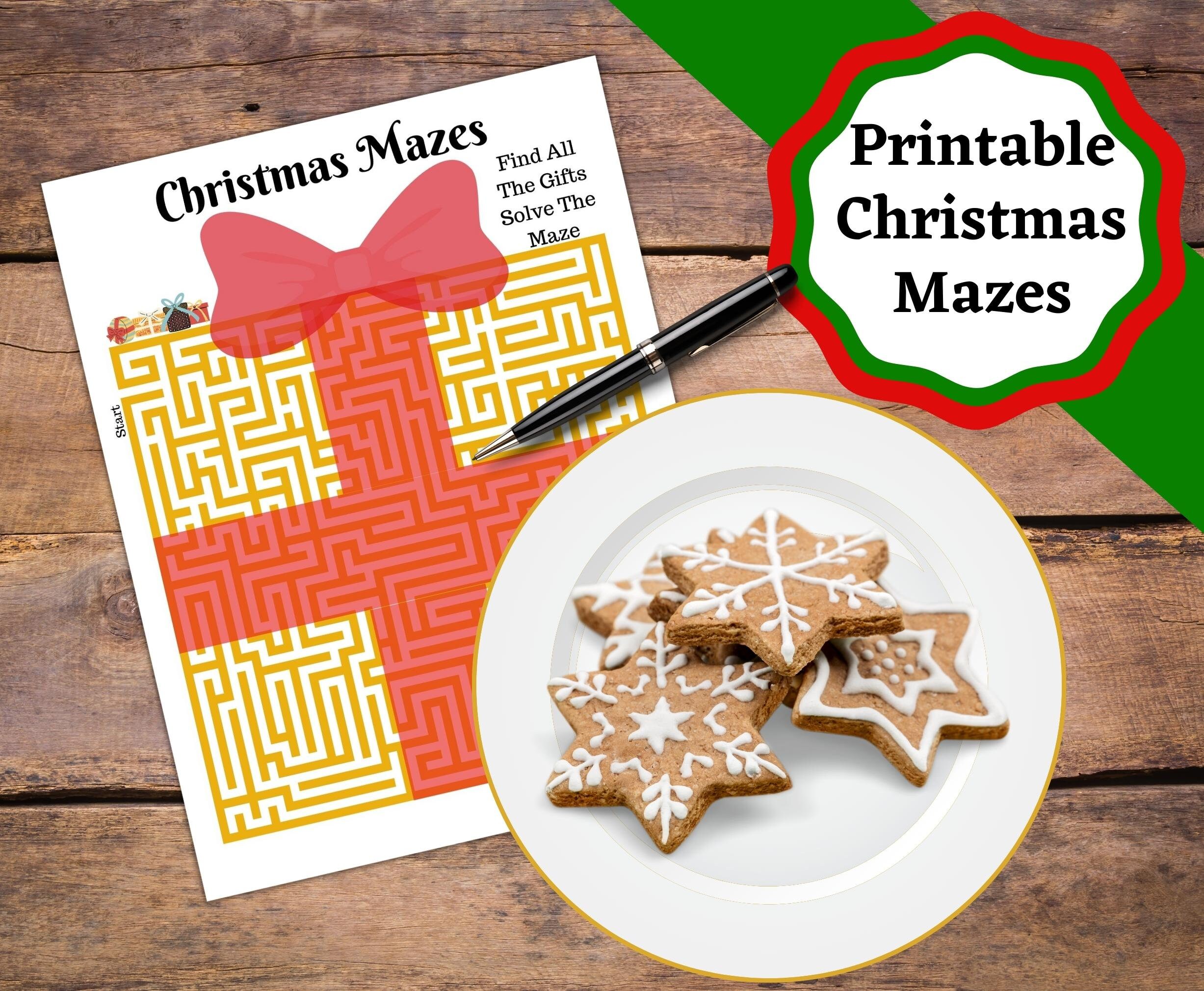 Christmas Themed Mazes, Printable Holiday Mazes to Play and Enjoy ...
