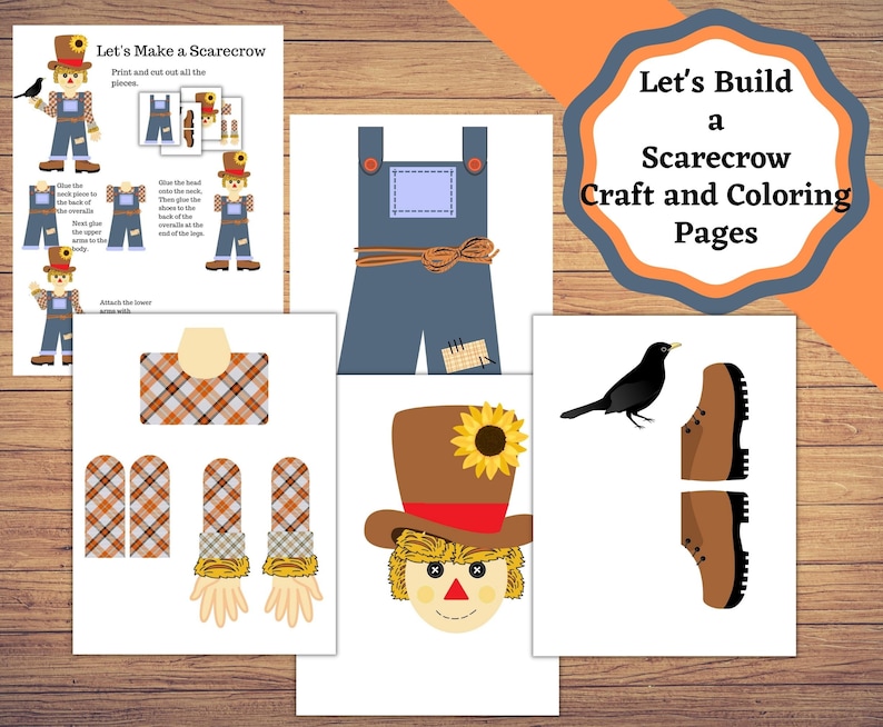 Scarecrow Activity Sheets Printable Scarecrow Craft and Coloring Page ...