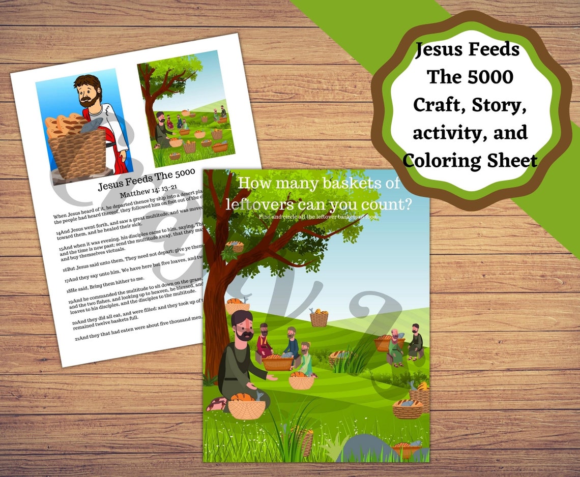 Jesus Feeds the 5000, Printable Bible Craft, Story and Activity Pages ...