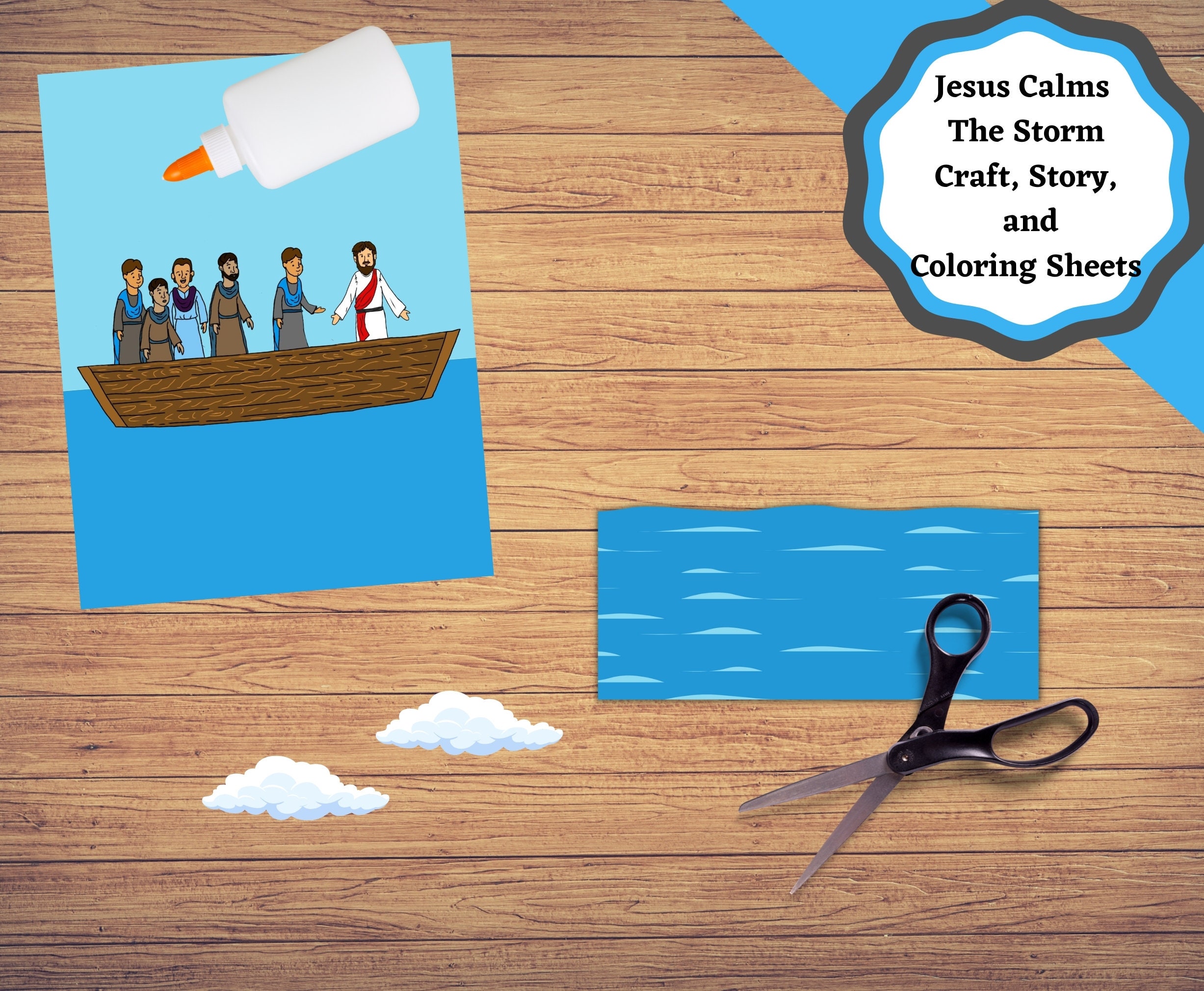 Jesus Calms the Storm, Printable Craft, Story Sheet and Coloring Pages ...